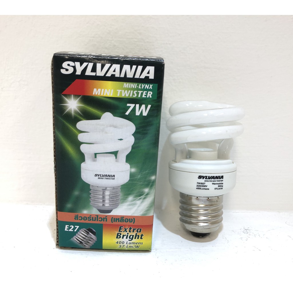 หลอดไฟ SYLVANIA MINI-LYNX MINI TWISTER 7W E27 ( แพค 6 ดวง ) | Shopee ...