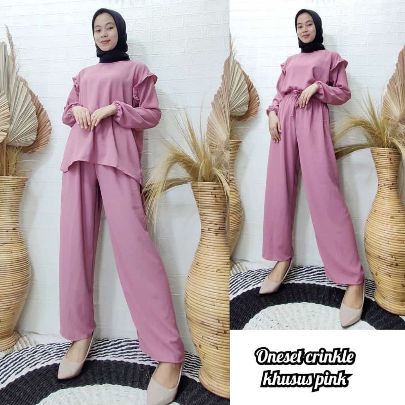 Amy_boutiq PREMIUM RUBY SET CRINKLE CULOT SET WOMEN& 39;S CLOTHING ...