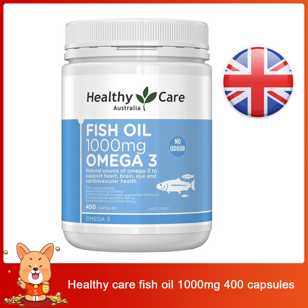 (Exp.10/2026)Healthy care fish oil 1000mg Omega-3 400 capsules | Shopee Thailand