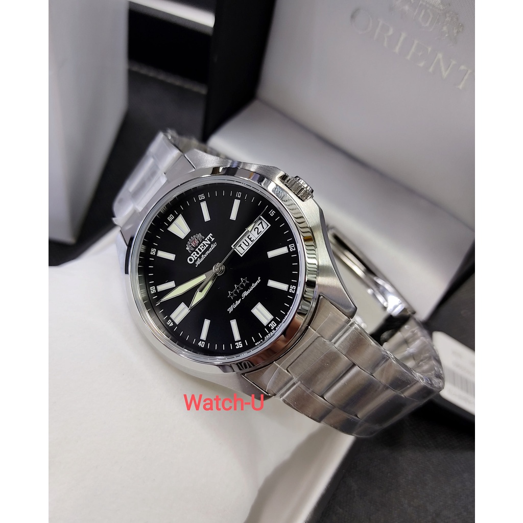นาฬิกา ORIENT AUTOMATIC THREE STAR พรายน้ำชัดเจนมาก รุ่น RA-AB0F07B สีดำ | Shopee Thailand