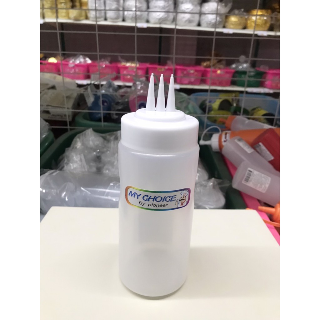 ขวดซอสสีใสบีบมือ ขวดซอสสีขาว 3 รู ความจุ 500ml. /700ml. /900ml. | Shopee Thailand