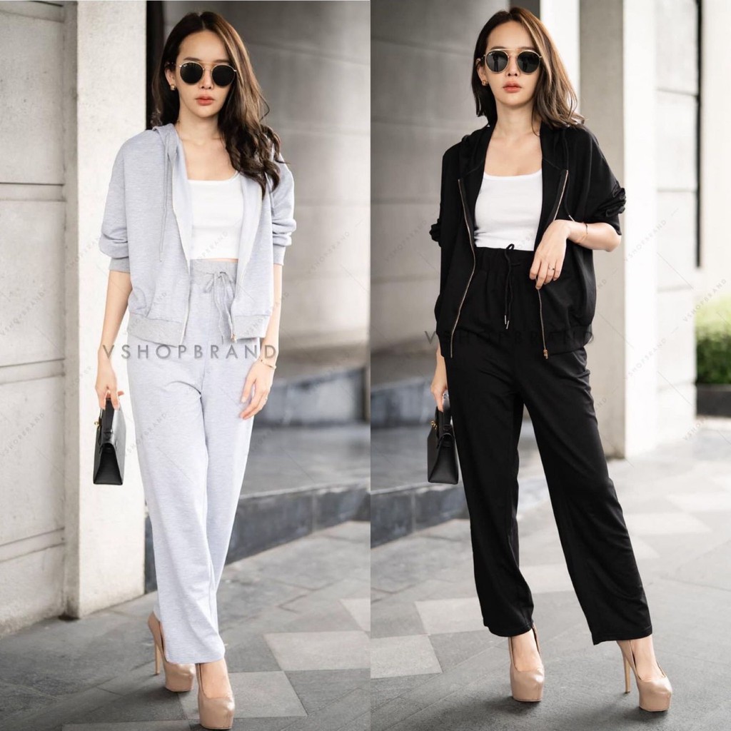 Code no:210121-Vshop Set วอมต่อฮู้ด+กางเกงขายาว ดูเท่ห์มากๆค่ะ | Shopee ...
