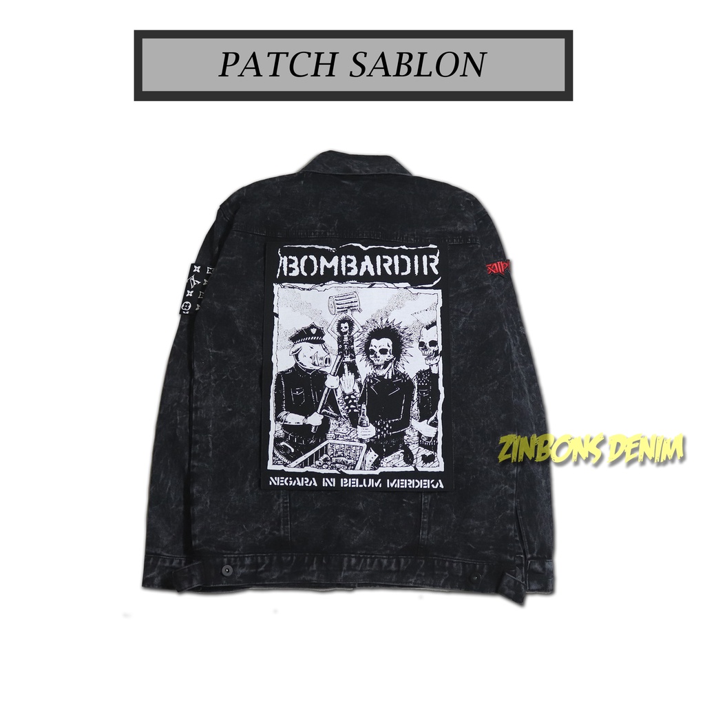ขนาดใหญ่หน้าจอพิมพ์ Backpatch Bombardir Punk Music เย็บกลับ Patch ...
