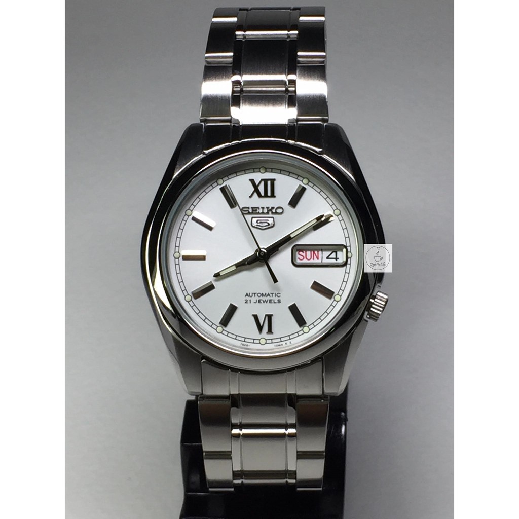 นาฬิกา ไซโก้ ผู้ชาย SEIKO 5 Automatic รุ่น SNKL51K1 หน้าปัดสีขาว ตัว ...