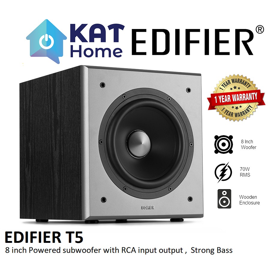 Edifier T5 ลําโพงซับวูฟเฟอร์ เบสหนักแน่น ขนาด 8 นิ้ว พร้อม DSP เบสปรับ ...