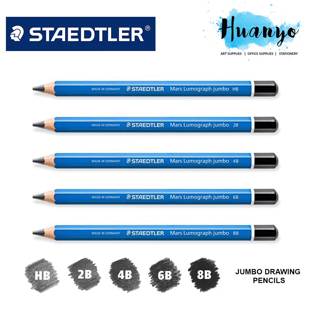 Staedtler Mars Lumograph Jumbo 100J ดินสอเขียนแบบวาดภาพ (HB,2B,4B,6B,8B ...