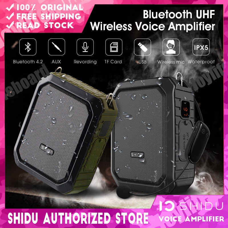Shidu M800 UHF Wireless Voice Amplifier ชุดหูฟังไมโครโฟนไร้สายแบบพกพา ...