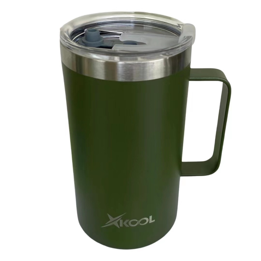 Xkool แก้วน้ำ24oz/710ml มาพร้อมหูจับ สีพื้นเก็บอุณหภูมิความเย็น,ร้อน สีพื้นแบบหนาเป็นสแตนเลส 304 ...