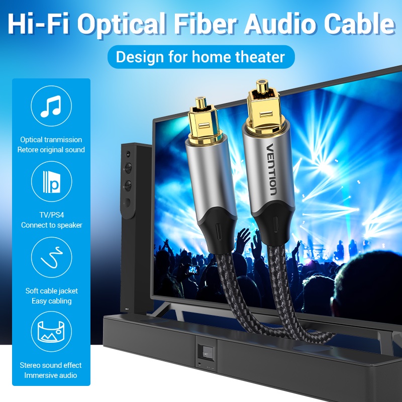 [Shopee Choice] Vention สายสัญญาณเสียงไฟเบอร์ออปติก 5.1 S/PDIF Toslink ทอผ้าตาข่ายผ้าฝ้าย PVC ...