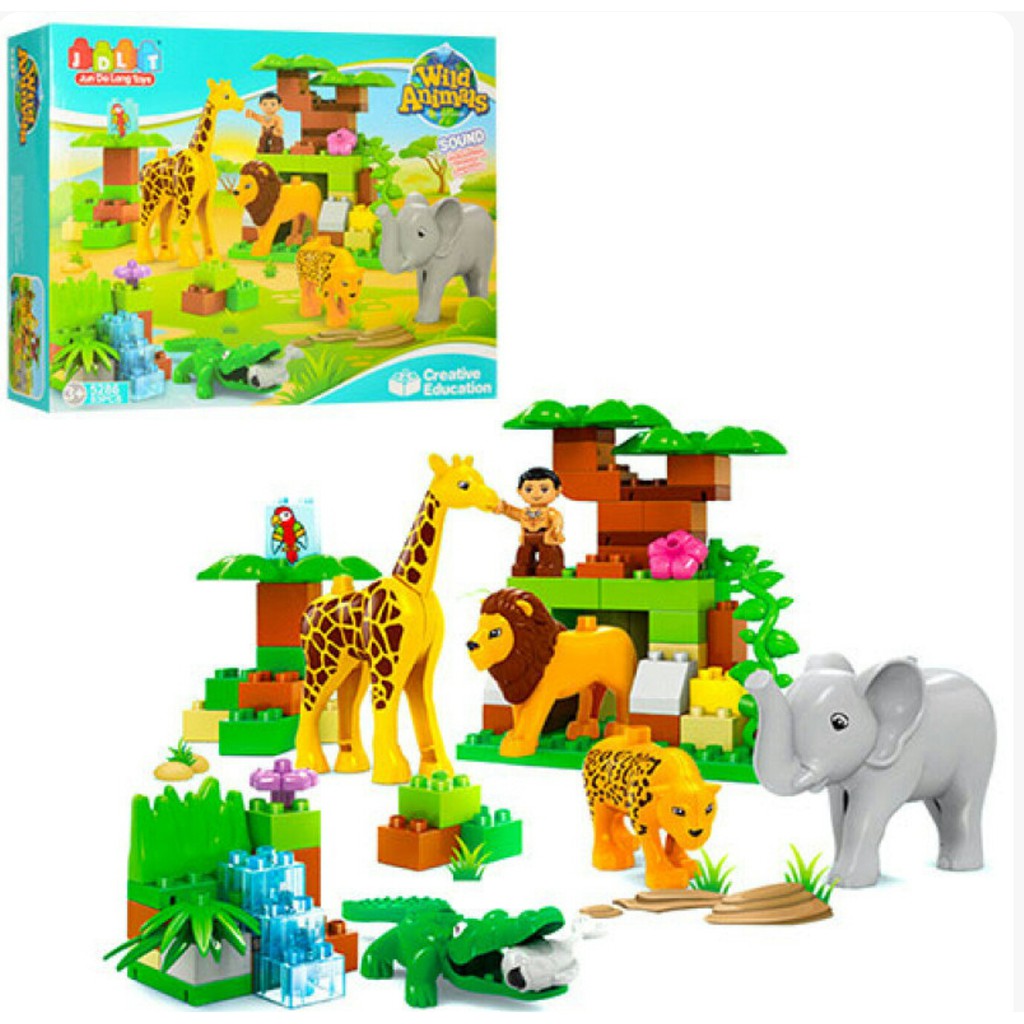 firstbuy_เลโก้Duplo JDLT ตัวต่อ รุ่น5286 สวนสัตว์, สัตว์, เสียงสิงโต, ค้างคาว, จำนวน 83 ชิ้น ชุด ...