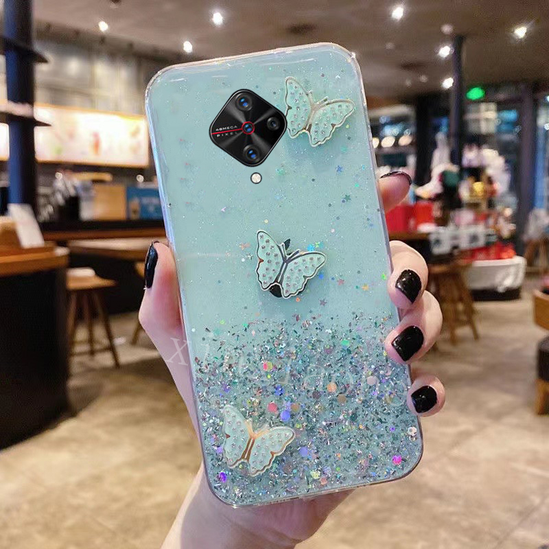 เคส VIVO S1 Pro butterfly Soft Transparent Bling Glitter VIVO S1Pro ...