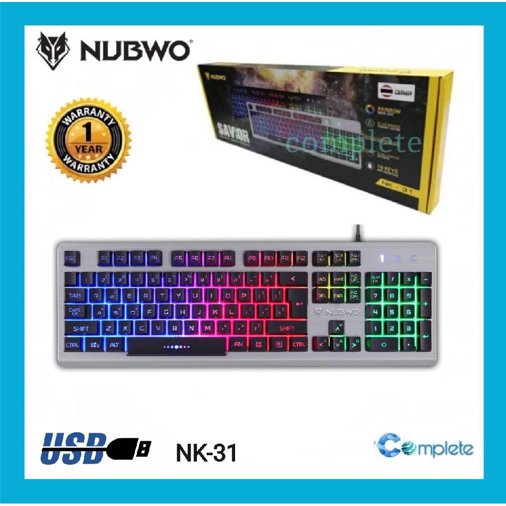 NUBWO NK-31 เกมมิ่งคีย์บอร์ด Rubber Dome Switches SAVIOR TH/EH | Shopee Thailand