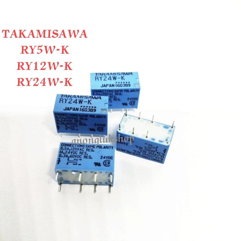 RY5W-K RY12W-K RY24W-K รีเลย์ 8ขา TAKAMISAWA ทนกระแส 0.1A 250Vac ...