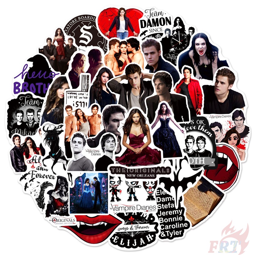 50Pcs/Set The Vampire Diaries Series 05 Stickers DIY Waterproof Fashion ...