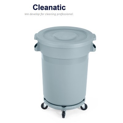 Cleanatic C-6003 ถังขยะทรงกลม แบบมีล้อ ขนาด 80 ลิตร | Shopee Thailand