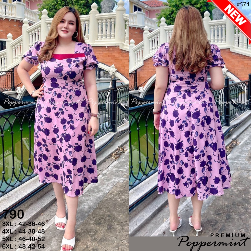 งานพรีเมียม นำเข้า เดรสเจ้าหญิง สาวอวบ ลายดอก SizeXL-6XL Peppermint_PlusSize (574B) | Shopee ...