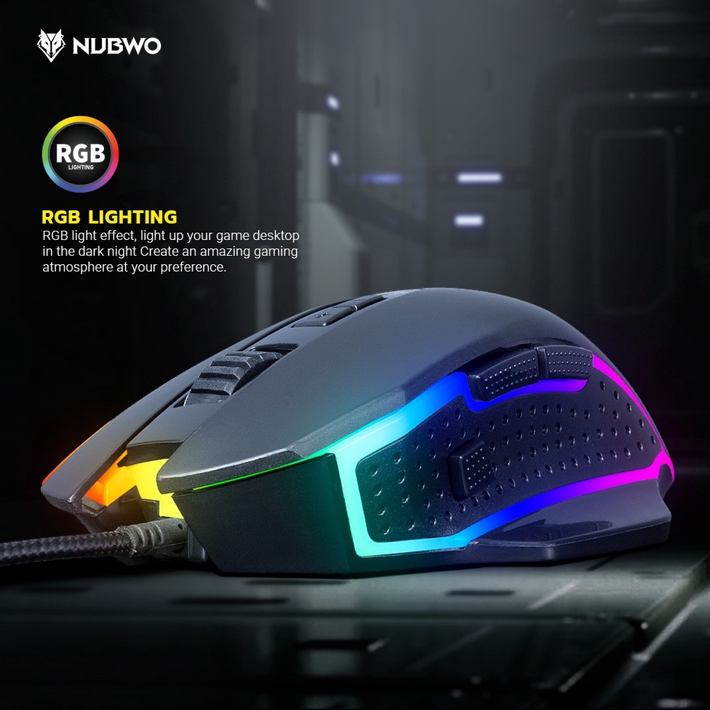 เมาส์เกมมิ่ง NUBWO Mouse Gaming Macro รุ่น NM-90M2 BLACK ★★ประกันศูนย์ 1 ปี | Shopee Thailand