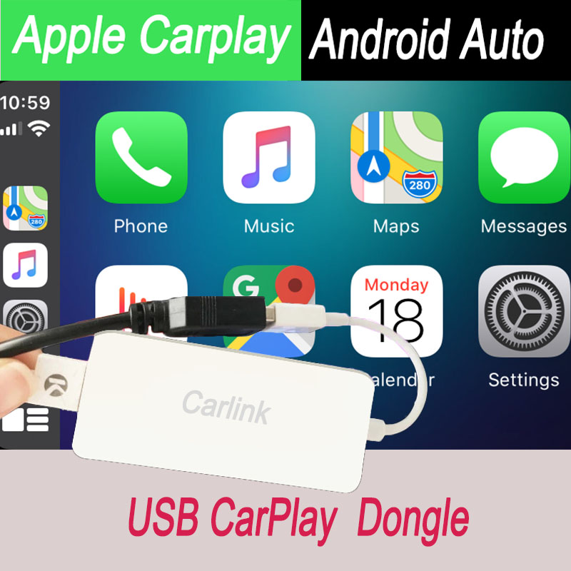 สมาร์ทลิงค์ Mini USB Apple CarPlay Android auto สำหรับเครื่องเสียงติด ...