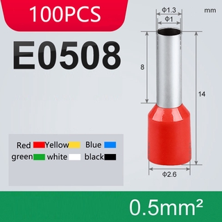 ขั้วต่อสายไฟ E1008 E0508 E1508 E2508 E4012 e6012 6 สี | Shopee Thailand