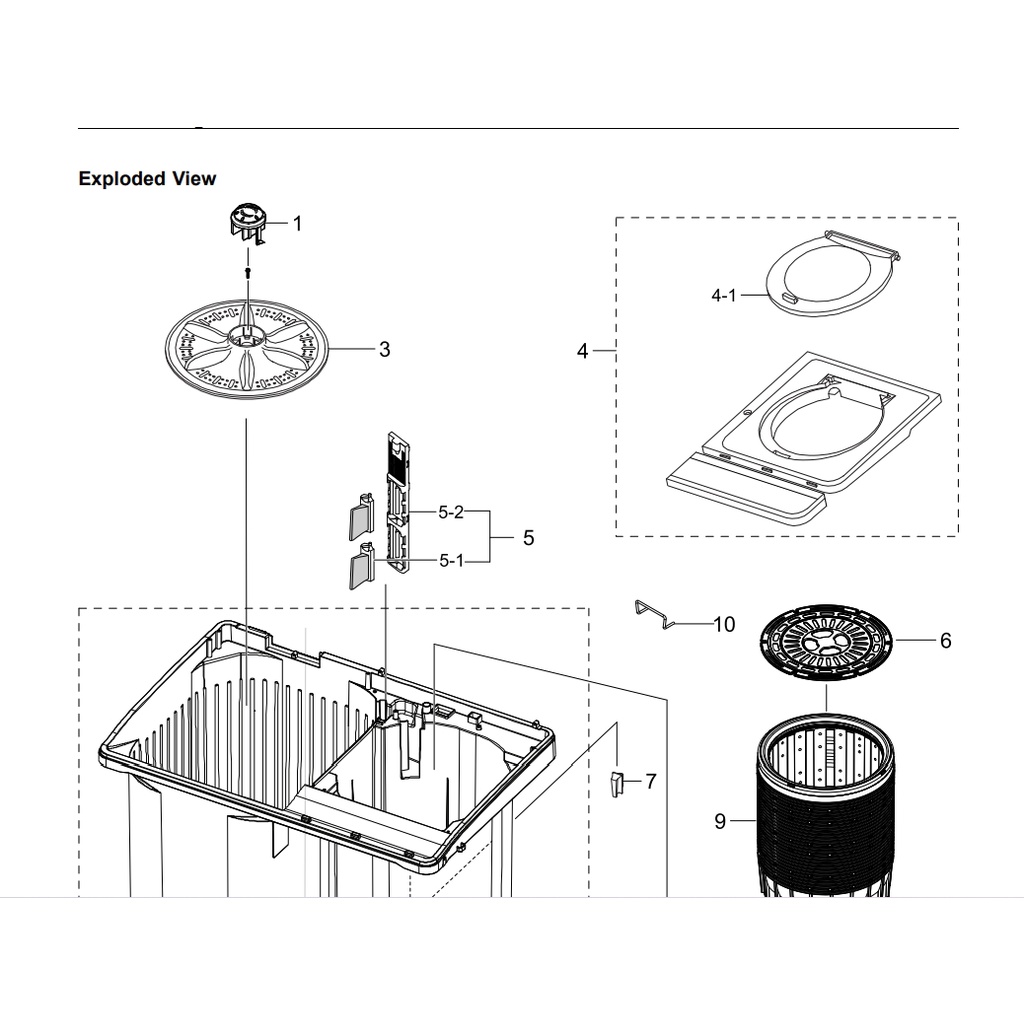 SAMSUNG อะไหล่ของแท้ ฝาปิดเครื่องซักผ้าปั่นแห้งเครื่องซักผ้าซัมซุงสอง ...