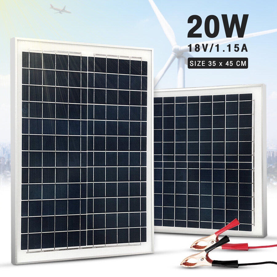 แผงโซล่าเซลล์ solar cell 12v สำหรับชาร์จแบตเตอรี่ แผงโซร่าเซลล์ Solar panel 10w 20w สินค้าคุณภาพ ...
