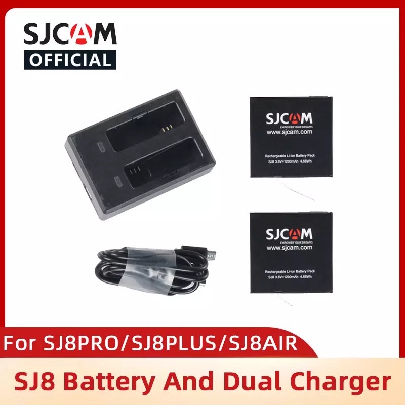 Original SJCAM SJ8 pro plus Dual Charger 1200mAh Li-ion Battery For ...