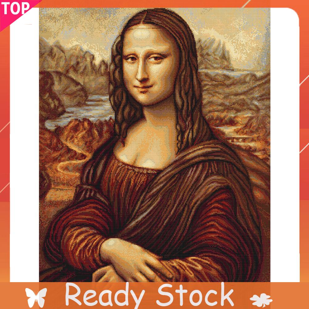 11CT ชุดเย็บปักถักร้อย Mona Lisa ตรายางเย็บปักถักร้อยตกแต่งบ้าน (40X50 ซม) | Shopee Thailand