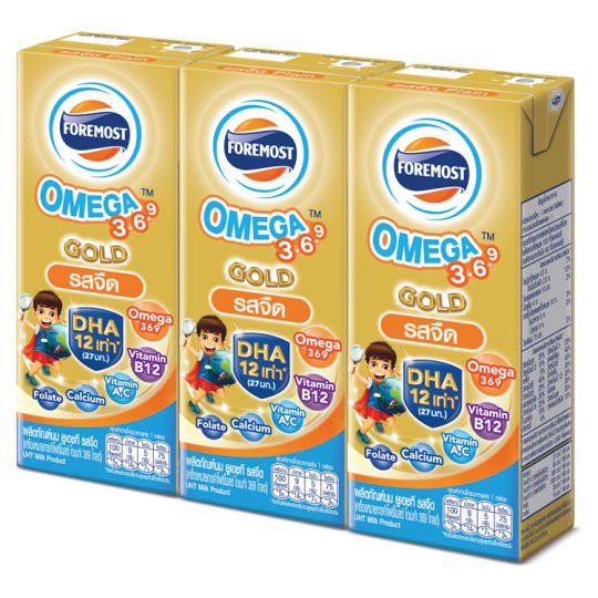 (Foremost) โฟร์โมสต์ โอเมก้า 3 6 9 โกลด์ ผลิตภัณฑ์นมยูเอชที รสจืด 180 ...