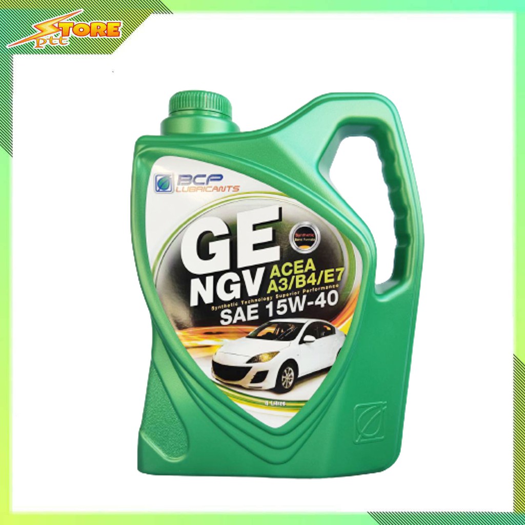 น้ำมันเครื่องเบนซิน บางจาก GE NGV 15W-40 4ลิตร กึ่งสังเคราะห์ บางจาก BCP NGV | Shopee Thailand