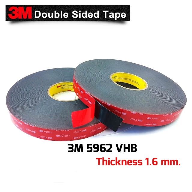 3M 5962 VHB Tape กาวอะคริลิกสีดำ หนา 1.6 mm. ประสิทธิภาพสูง ยึดถาวร รวดเร็ว แข็งแรง ทนทาน ในร่ม ...