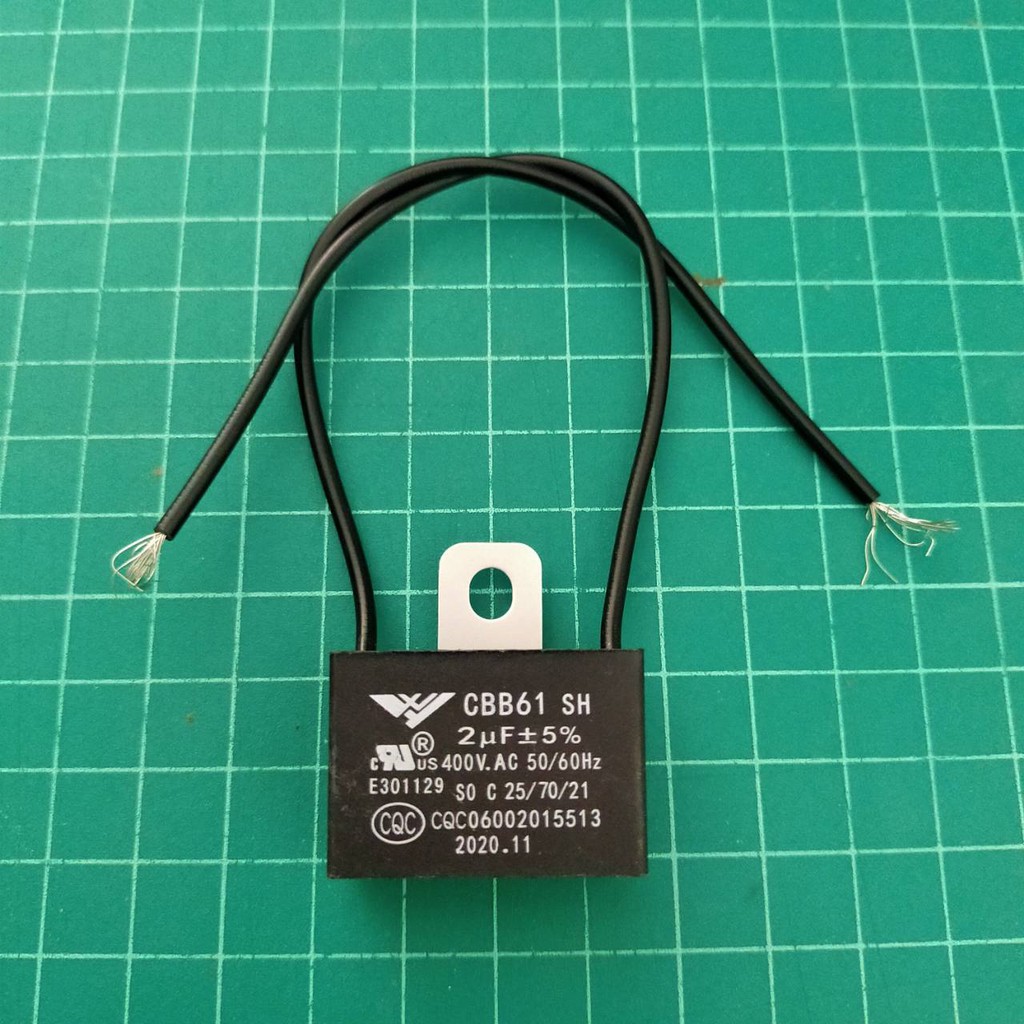 C พัดลม คาปาซิเตอร์ capacitor 400V 1.5uF 1.8uF 2uF #ปีกนก-สายไฟ (1 ตัว) | Shopee Thailand