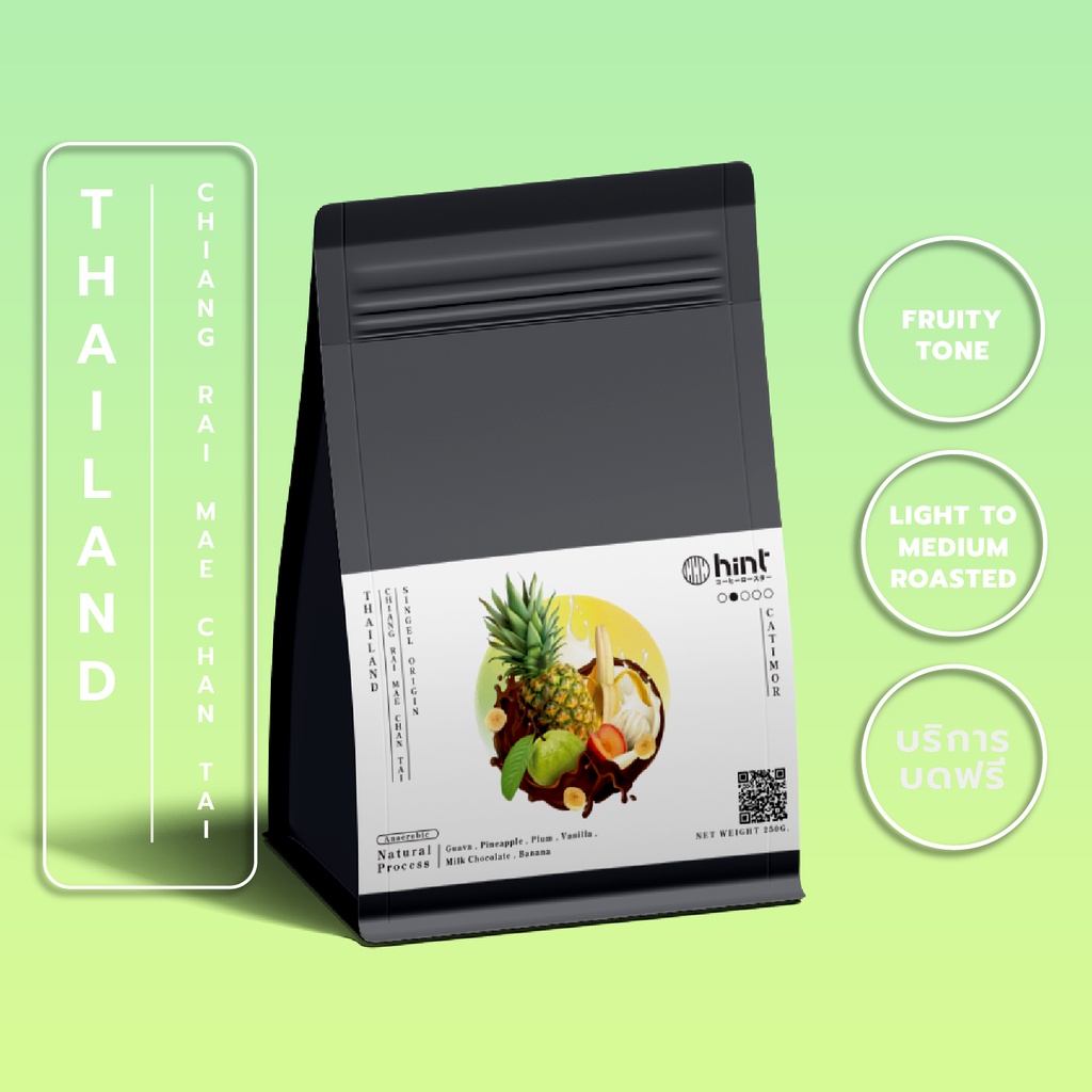เมล็ดกาแฟคั่ว แม่จันใต้ คั่วกลางอ่อน (Light to Medium Roast) Hint ...