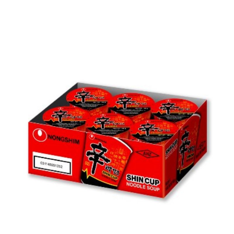 Shin Cup 6 Pcs ชินคัพ 6 ถ้วย Nongshim Shin Red Cup | Shopee Thailand