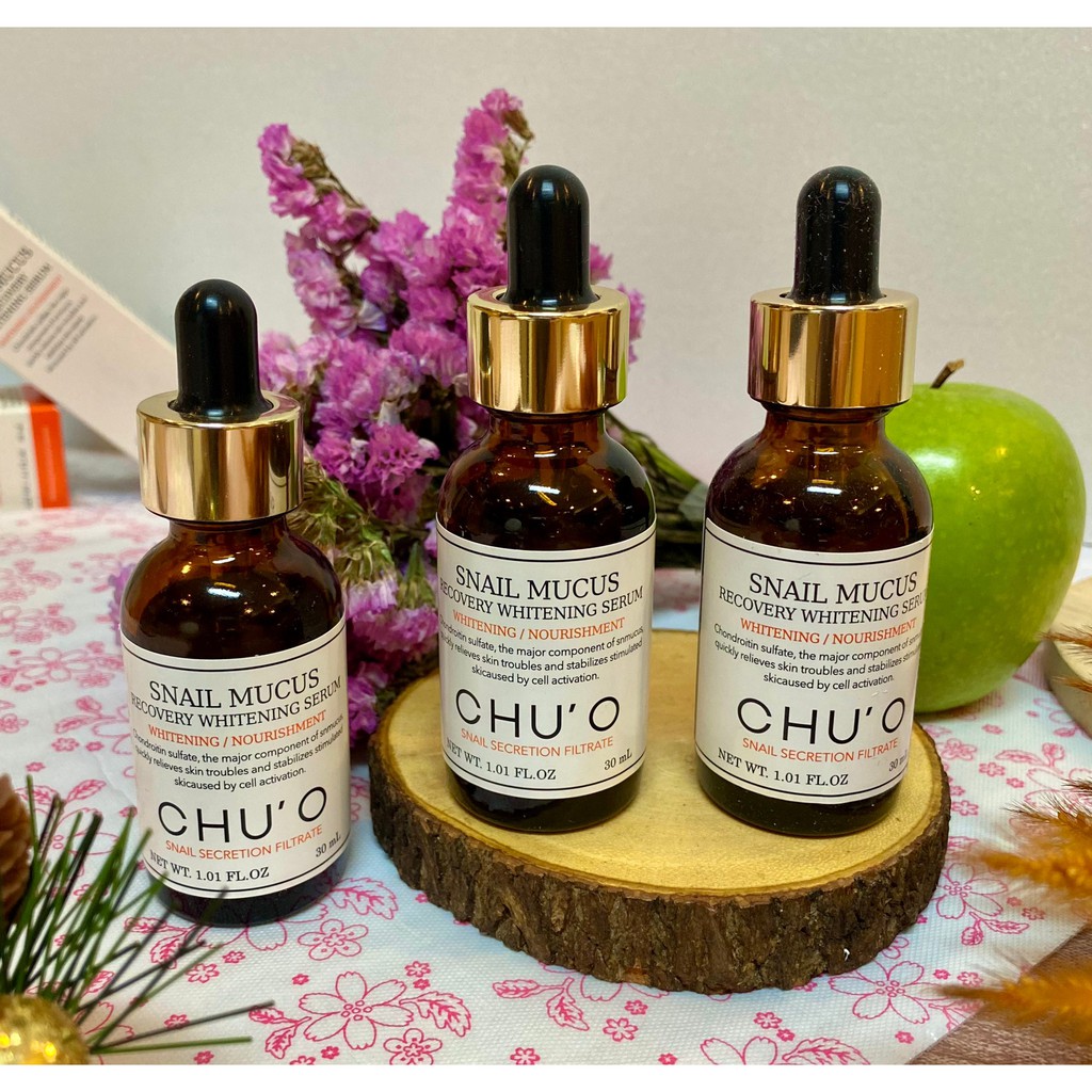 CHU’O Snail Mucus Recovery Whitening Serum set 3 pcs | Shopee Thailand