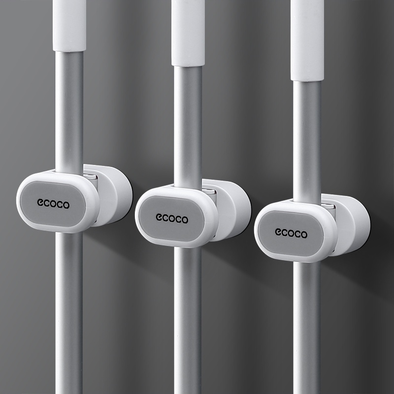 [พร้อมส่ง]ECOCO ที่แขวนไม้ถูพื้น ติดผนัง รุ่นไม่ต้องเจาะ ที่หนีบไม้กวาด ติดผน ที่เก็บไม้กวาด ...
