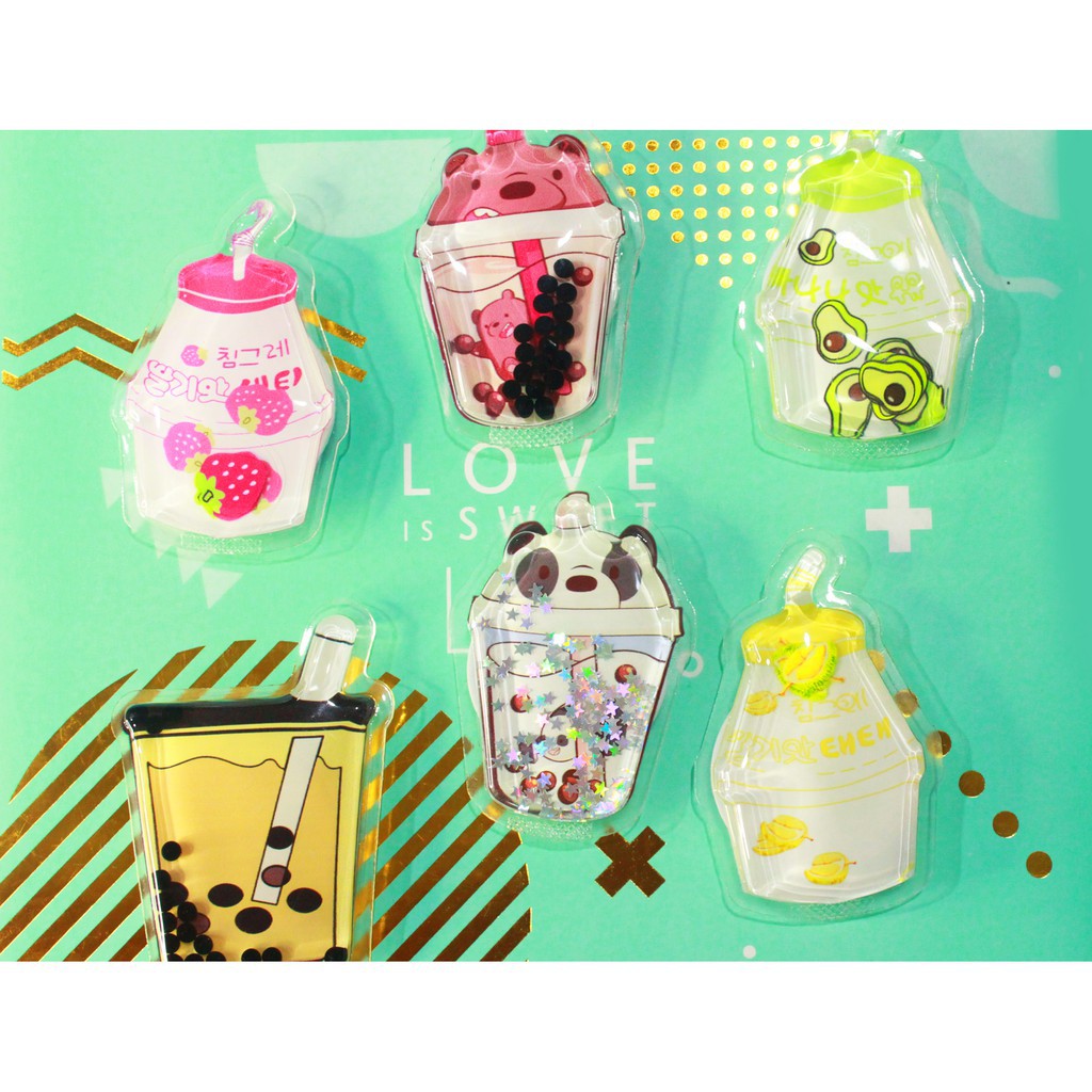 Hidukeren - Popsocket Glitter Liquid Disney Character Bubble Tea Cute ...