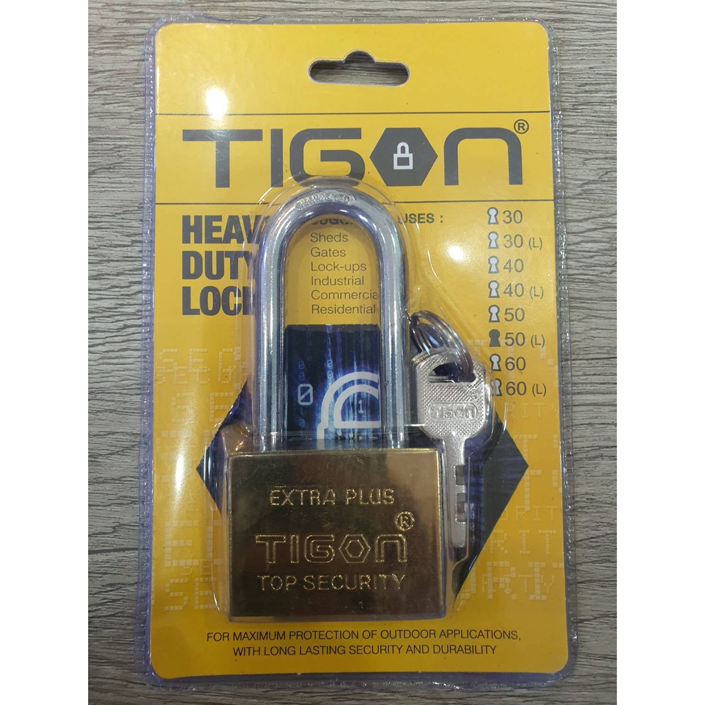 TIGON กุญแจระบบลูกปืน 30mm 40mm 50mm 60mm คอสั้น คอยาว ชุบทอง พร้อมดอก ...