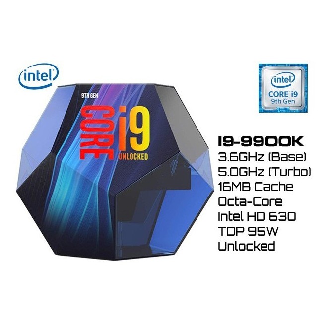 CPU (ซีพียู) INTEL 1151 CORE I9-9900K 3.6 GHz (WITHOUT CPU COOLER ...