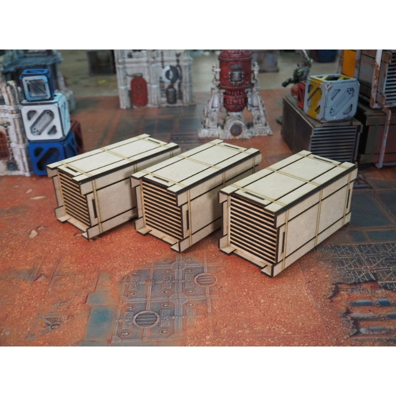 Mdf Container terrain Set x3 for Wargame (40k,killteam,infinity,etc ...