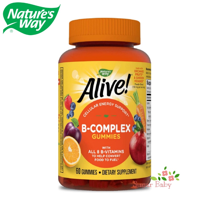 Nature's Way Alive! B-Complex Cherry Flavor 60 Gummies วิตามินบีรวม รส ...
