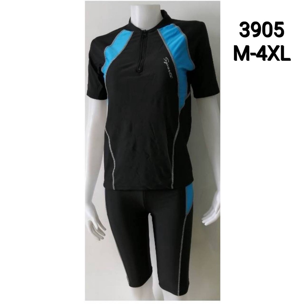 TBL ชุดว่ายน้ำชายหญิง ชุดว่ายน้ำ 2 ชิ้น เสื้อแขนสั้นกางเกงขาสามส่วนแนวสปอร์ตรุ่น3905 | Shopee ...