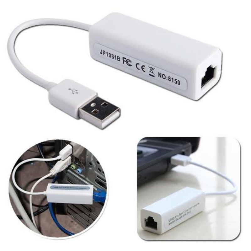 USB 2.0 to Lan Ethernet 10/100 RJ45 Network LAN Adapter (White ...