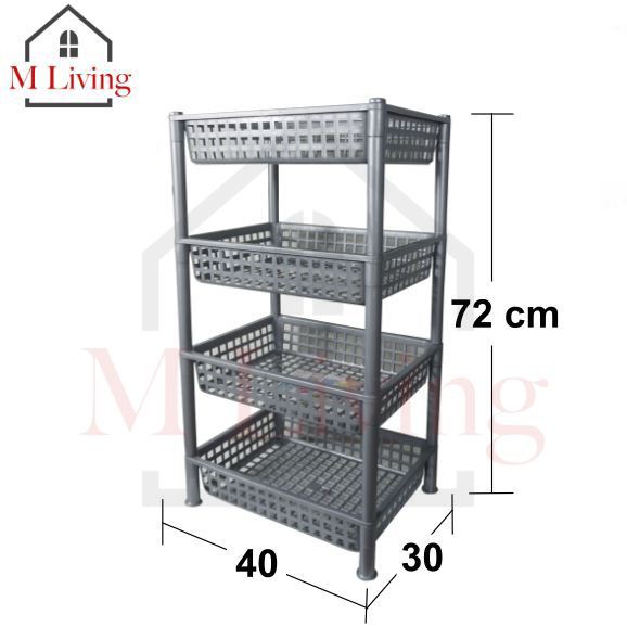 M Living 240 4 ชั้นวางของ 4 ชั้น ขนาด 30 X 40 X 72 ซม B4 Shopee