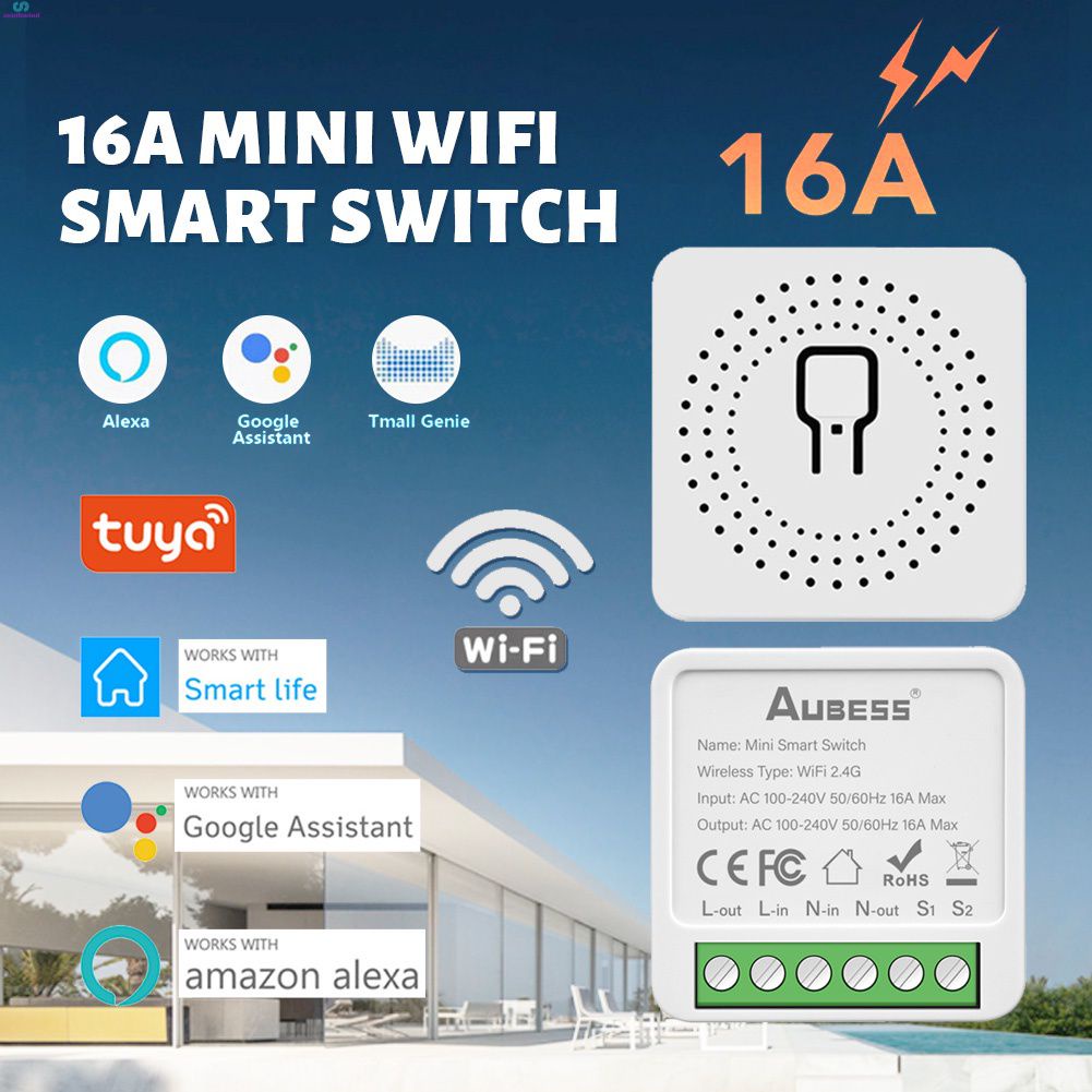 ร้อนแรง! Tuya 16a 2-Way Mini Switch Wifi Control Switch Dual Mode Smart ...