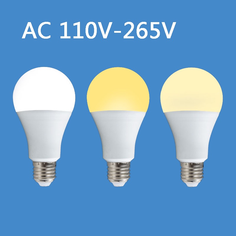 หลอดไฟ LED E27 AC 110V - 265V แรงดันสูง ทรงกลม ความสว่างสูง | Shopee Thailand
