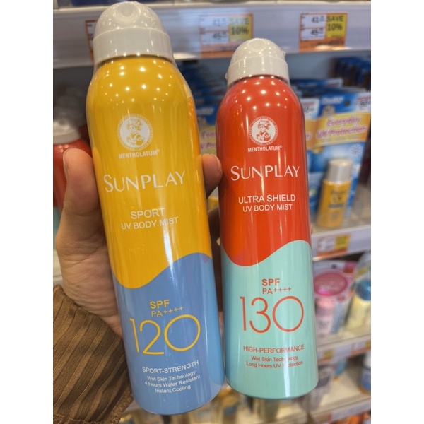 MENTHOLATUM SUNPLAY SPF130 ULTRA SHIELD 165ML/ SPORT UV SPF120 BODY MIST (SPRAY) 165ML | Shopee ...