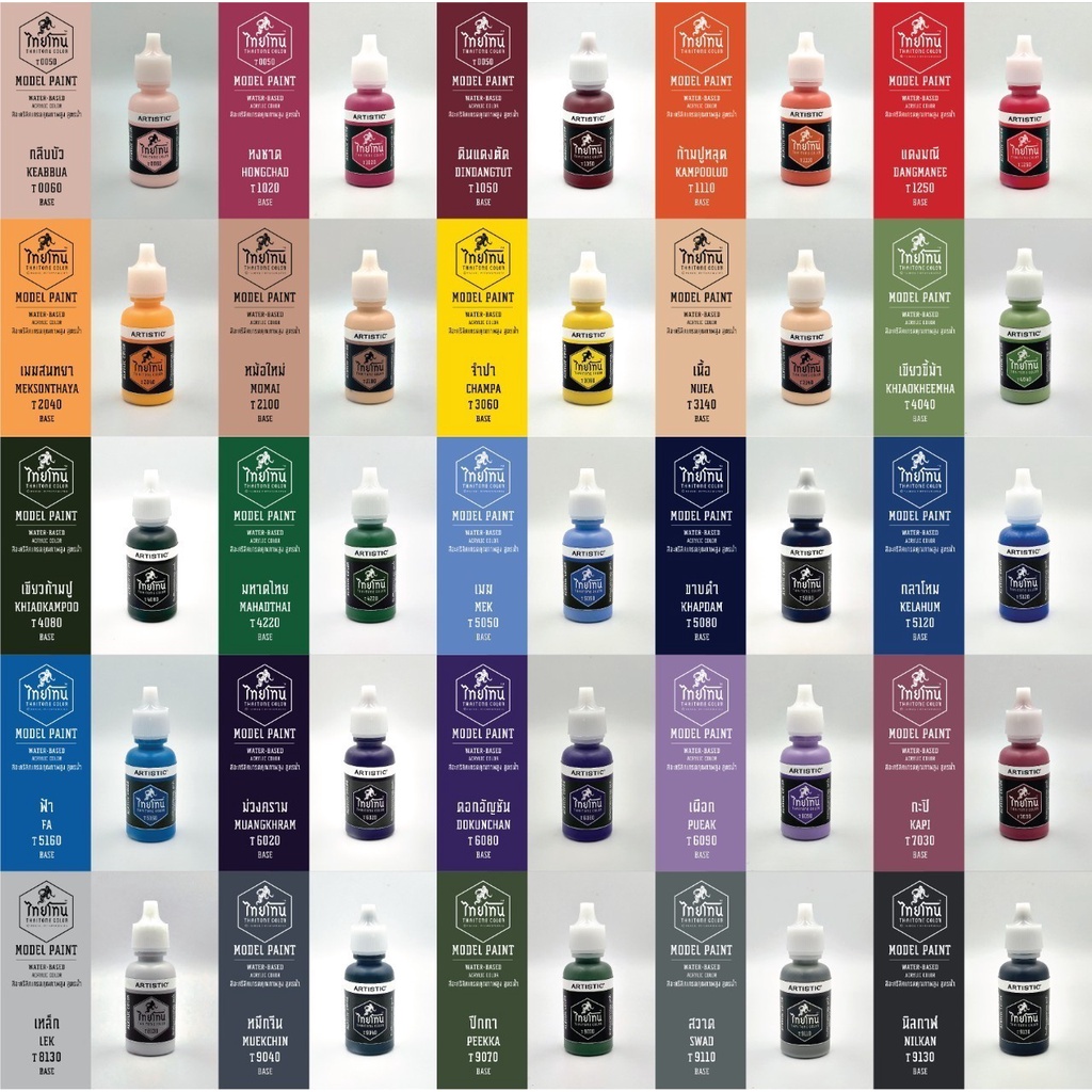 THAITONE Model Color Set D ไทยโทน สีอะคริลิคสูตรน้ำ กันดั้ม กันพลา ...
