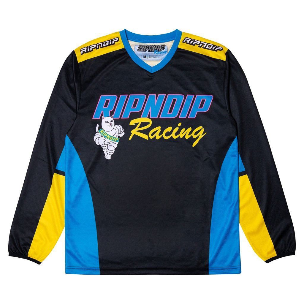 SLUM LTD - RIPNDIP Racing Team LS Jersey Black | Shopee Thailand
