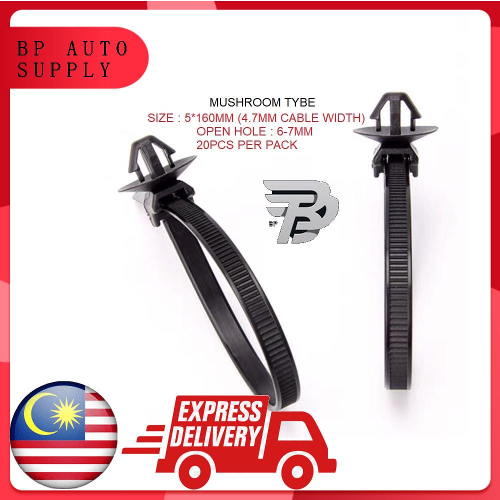 20pcs สาย Tie สายไฟรถยนต์ Push Mount สีดํารถ Zip Wire Wrap Fastening ...