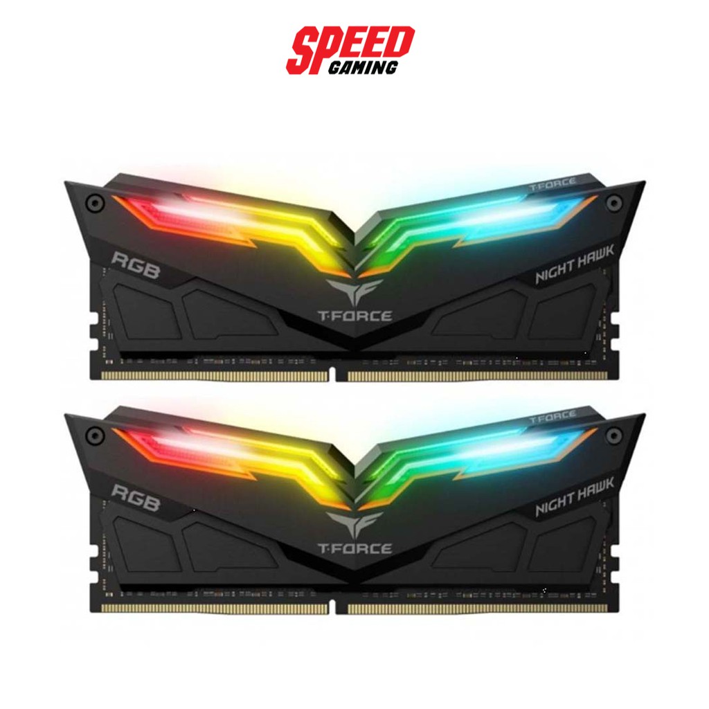 RAM T-FORCE PC NIGHT HAWK BLACK 16GB 8GBx2 DDR4 3000 CL 16 1.35V RED ...